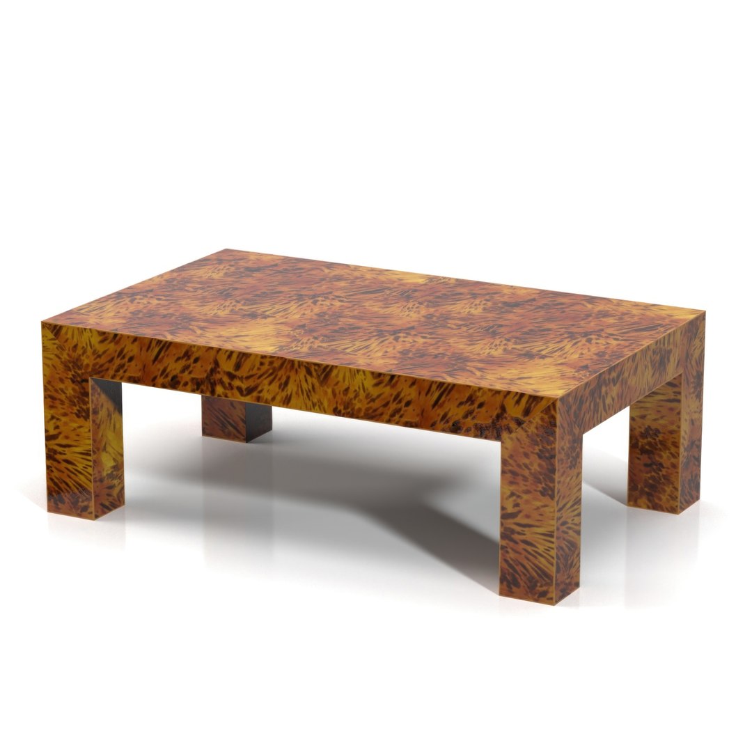 Lacquered Faux Tortoise Shell Coffee Table PBR 3D - TurboSquid 2227653