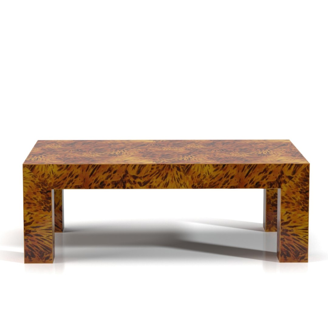 Lacquered Faux Tortoise Shell Coffee Table PBR 3D - TurboSquid 2227653