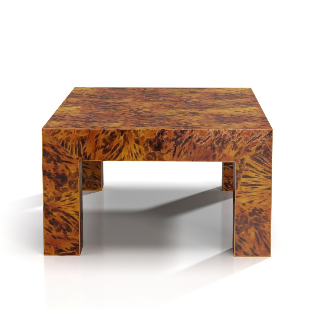 Lacquered Faux Tortoise Shell Coffee Table PBR 3D - TurboSquid 2227653