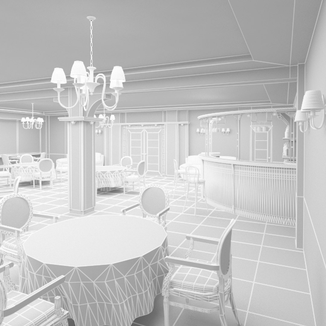 3d Bar Interior Model