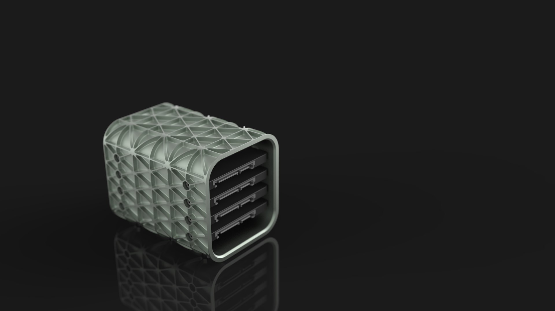 Aero Space Hard Drive Enclosure - SSD - 4 Drive - Light 3D Model ...