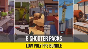 Low Poly FPS Map Vol2 Shooter Desert City Map For Unity 3D Model ...