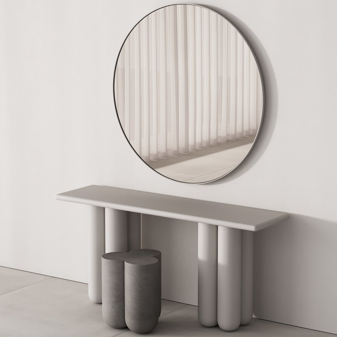 222 Vanity Dressing Table 02 Minimal Round Edges 01 Model - TurboSquid 2036440