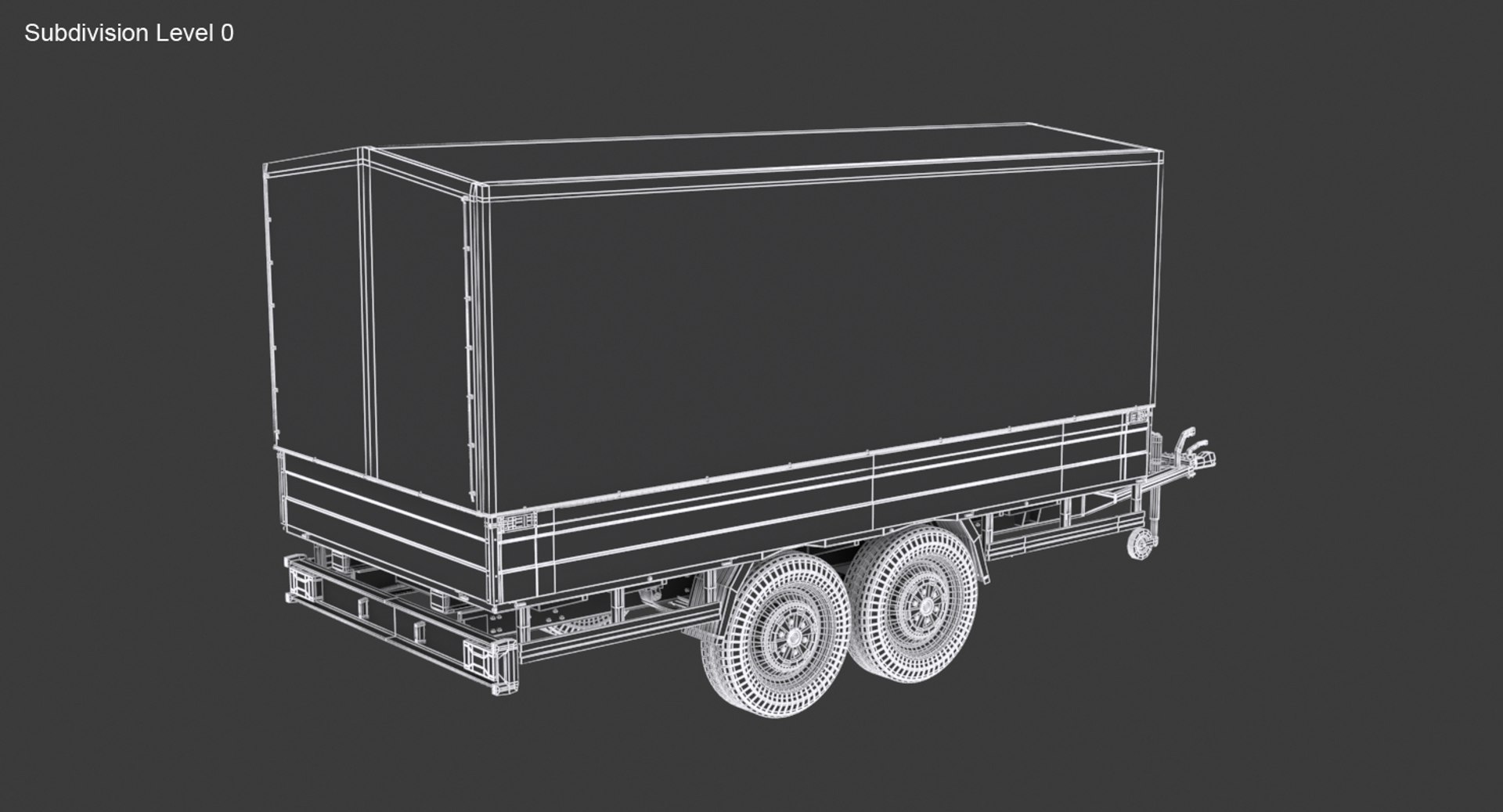 Two-axle Cargo Trailer 3ds