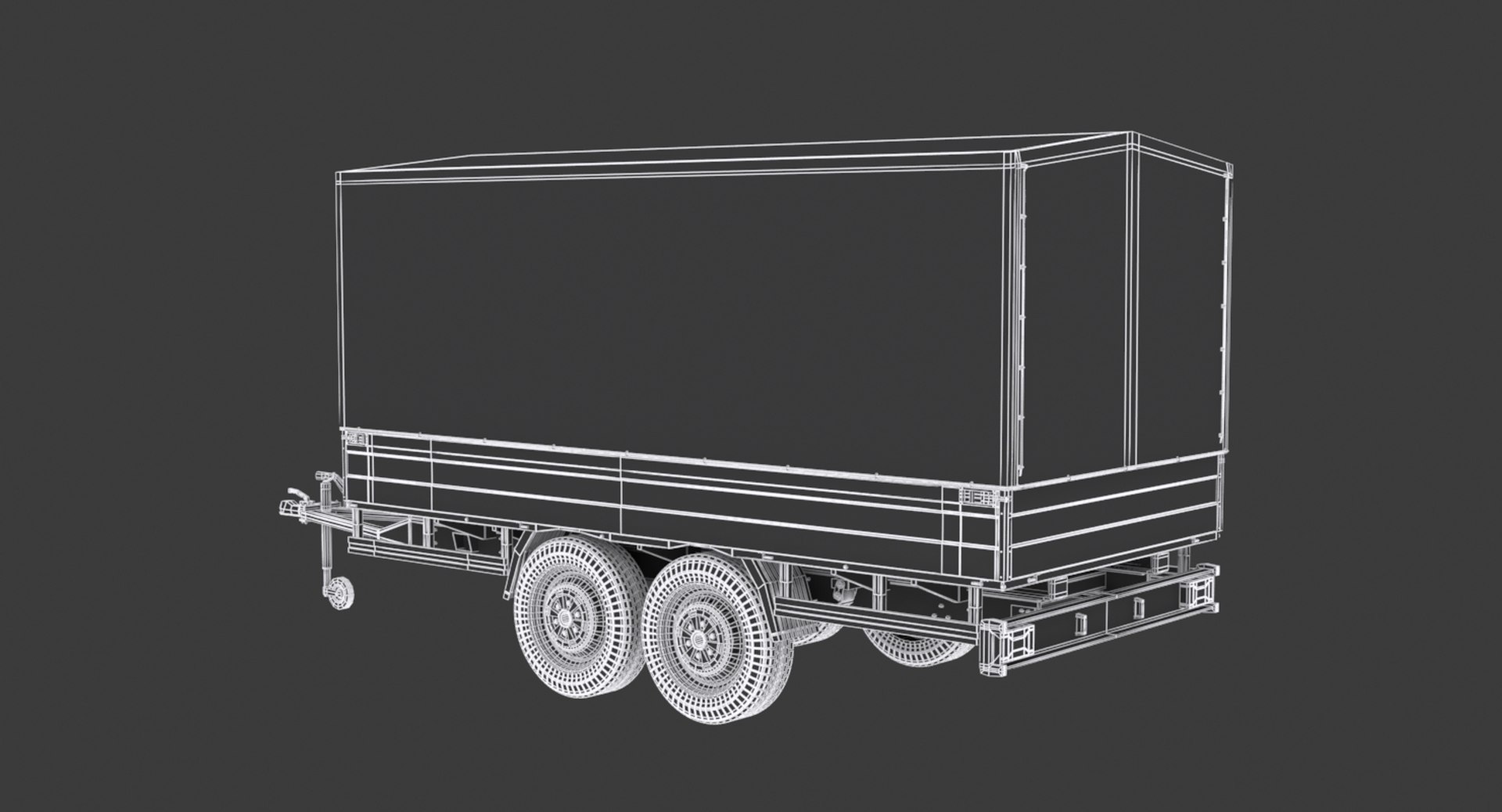 Two-axle Cargo Trailer 3ds