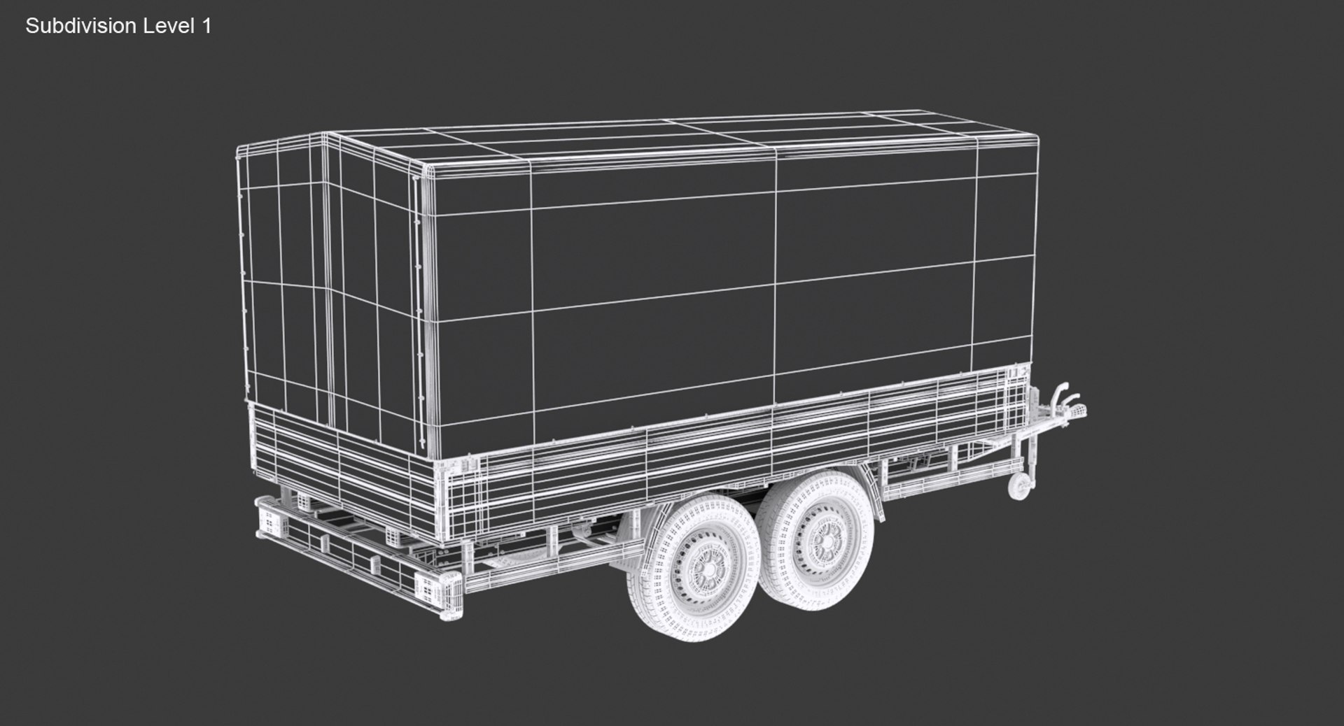 Two-axle Cargo Trailer 3ds