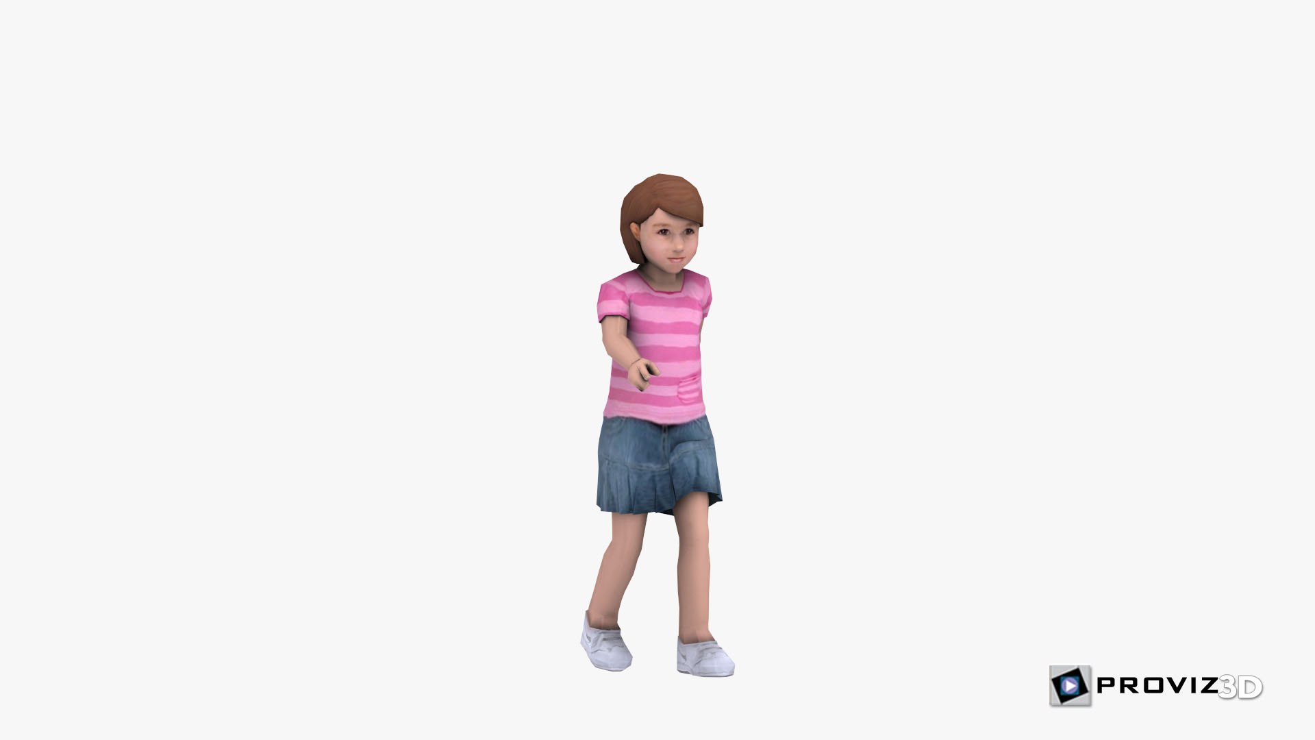 Walking Children 3d Model