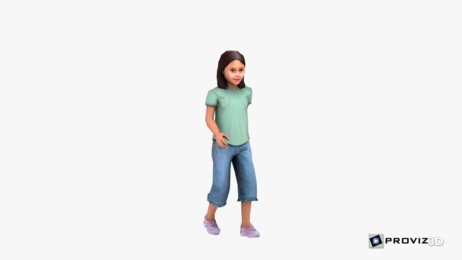 Walking Children 3d Model