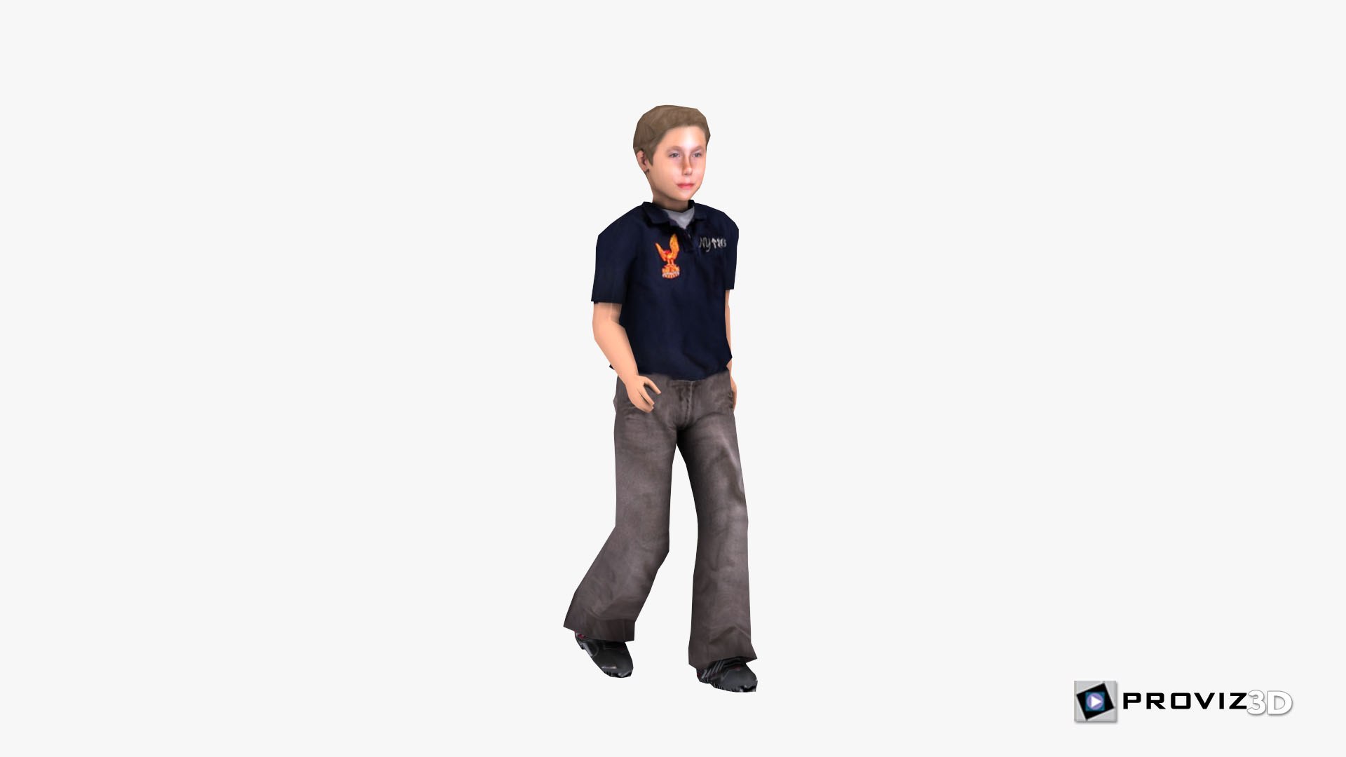 Walking Children 3d Model