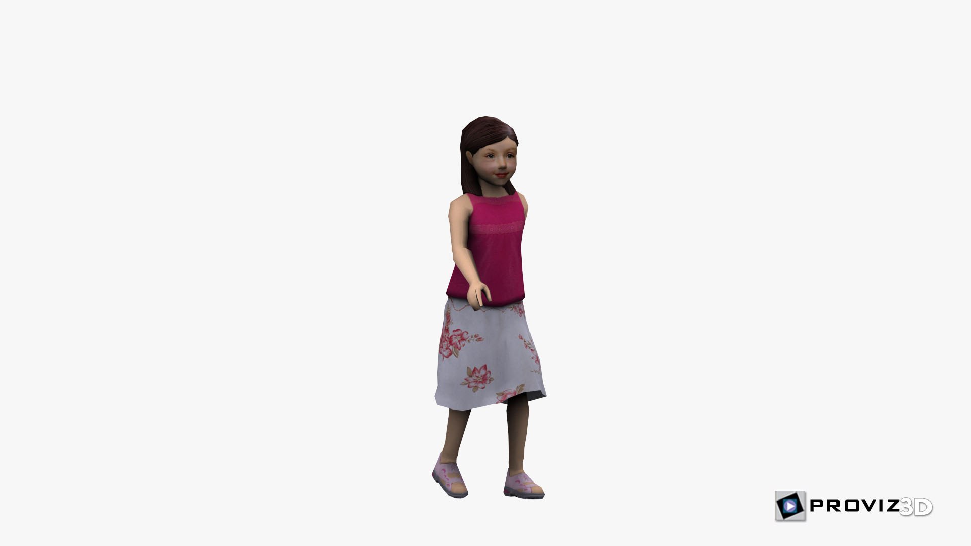 Walking Children 3d Model