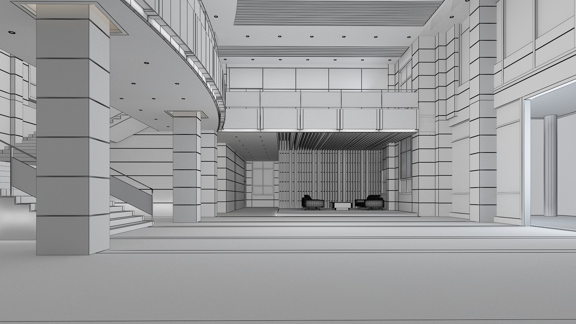 3D Modern Hall 19 Model - TurboSquid 2110031