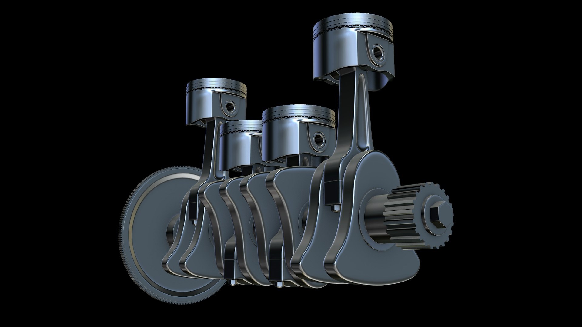 High Poly Piston Engine Model - TurboSquid 1803565
