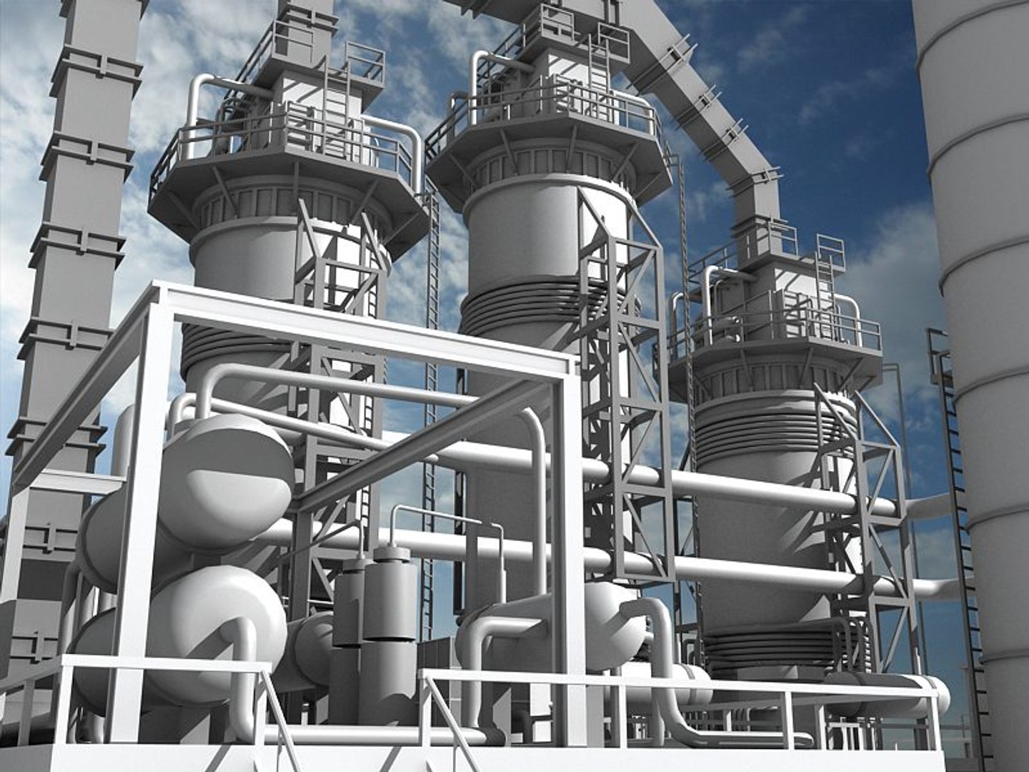 Refinery Unit 1 3d Model