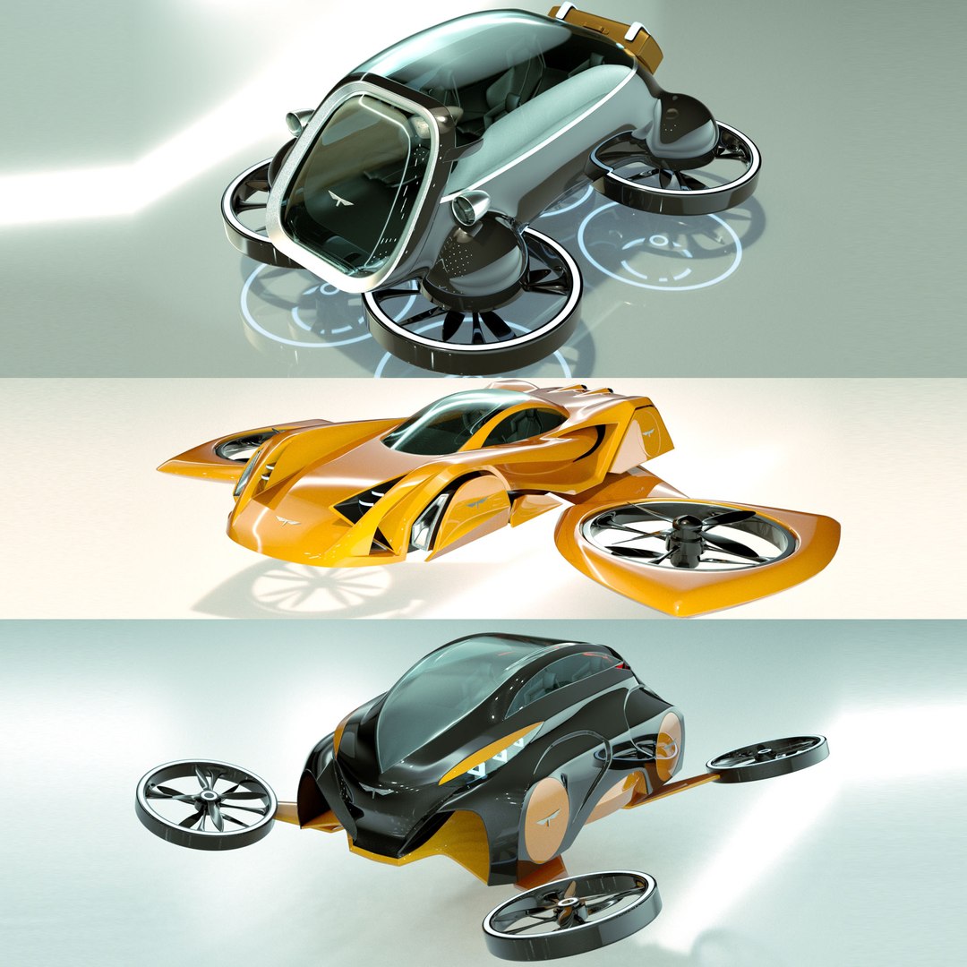 3D 3 In 1 Copter Car Bundle 03 - TurboSquid 2389640