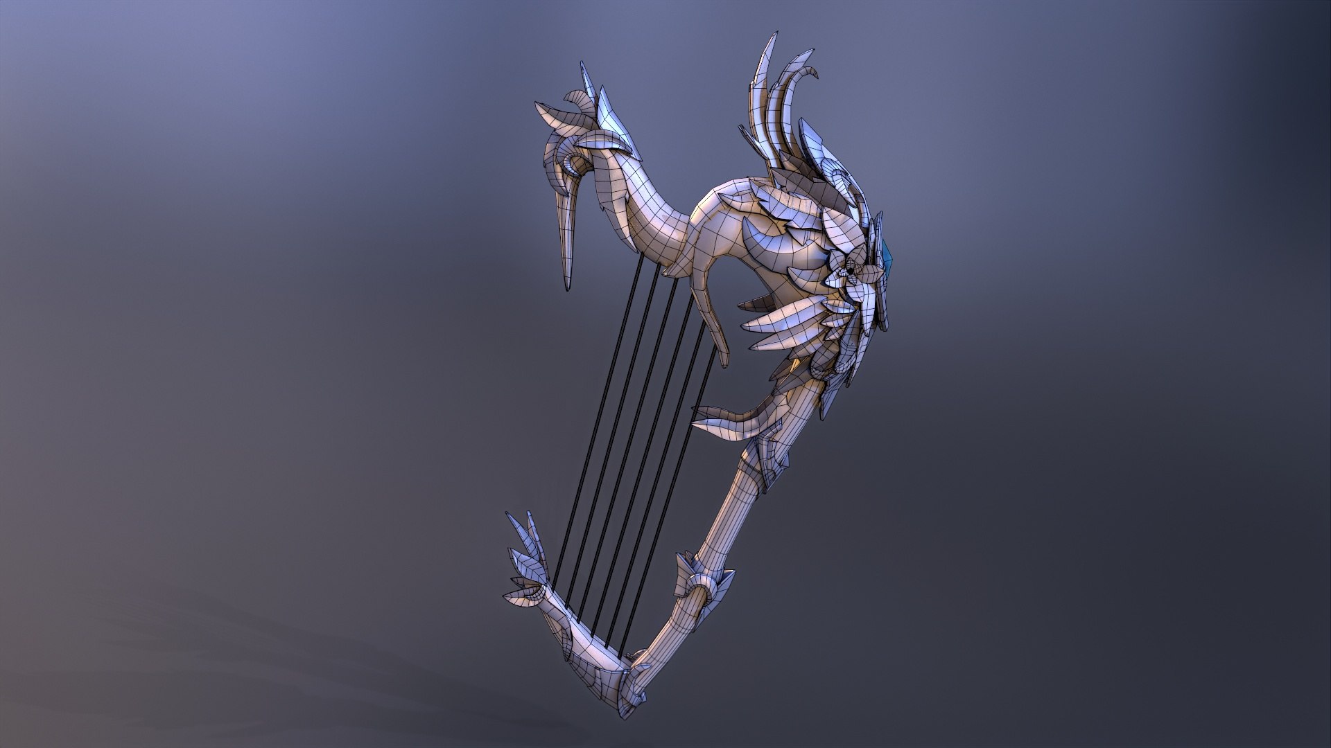 Fantasy Harp 3D - TurboSquid 2139074