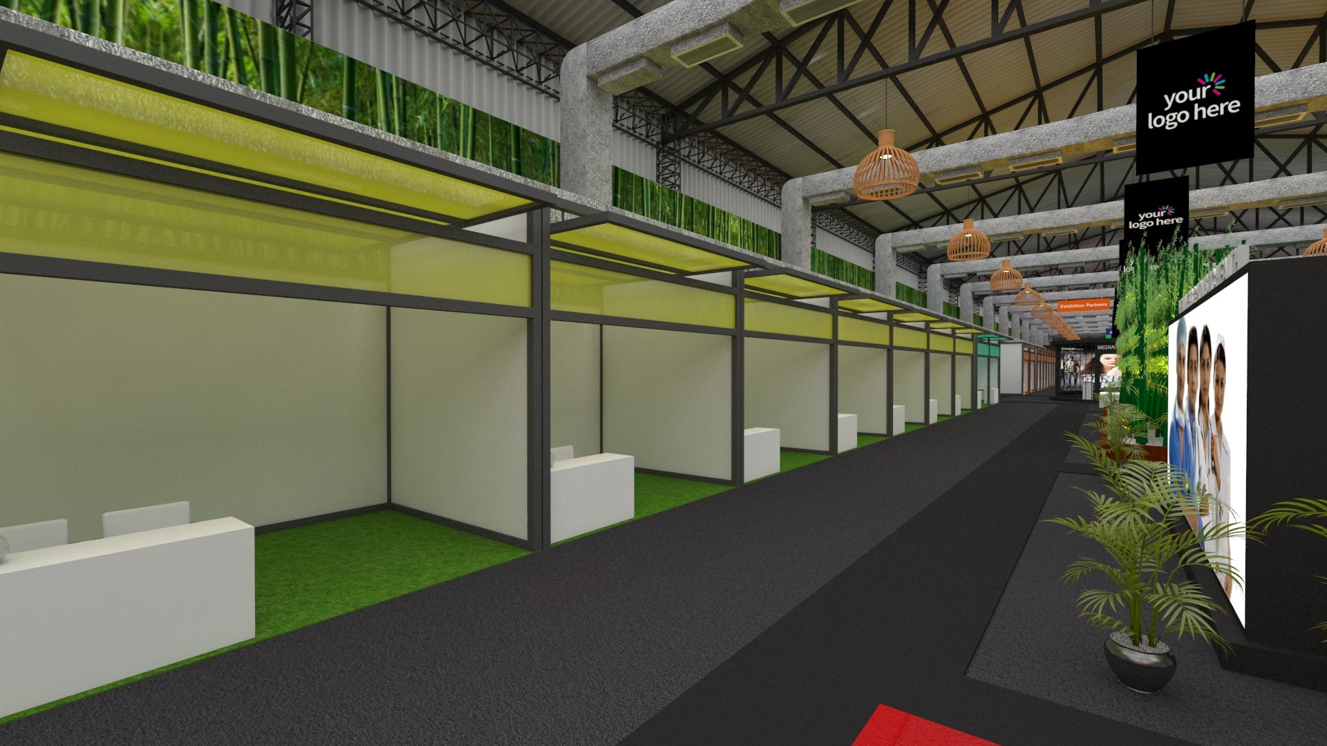 Exhibition Setup With Stalls 3D Model - TurboSquid 2162495