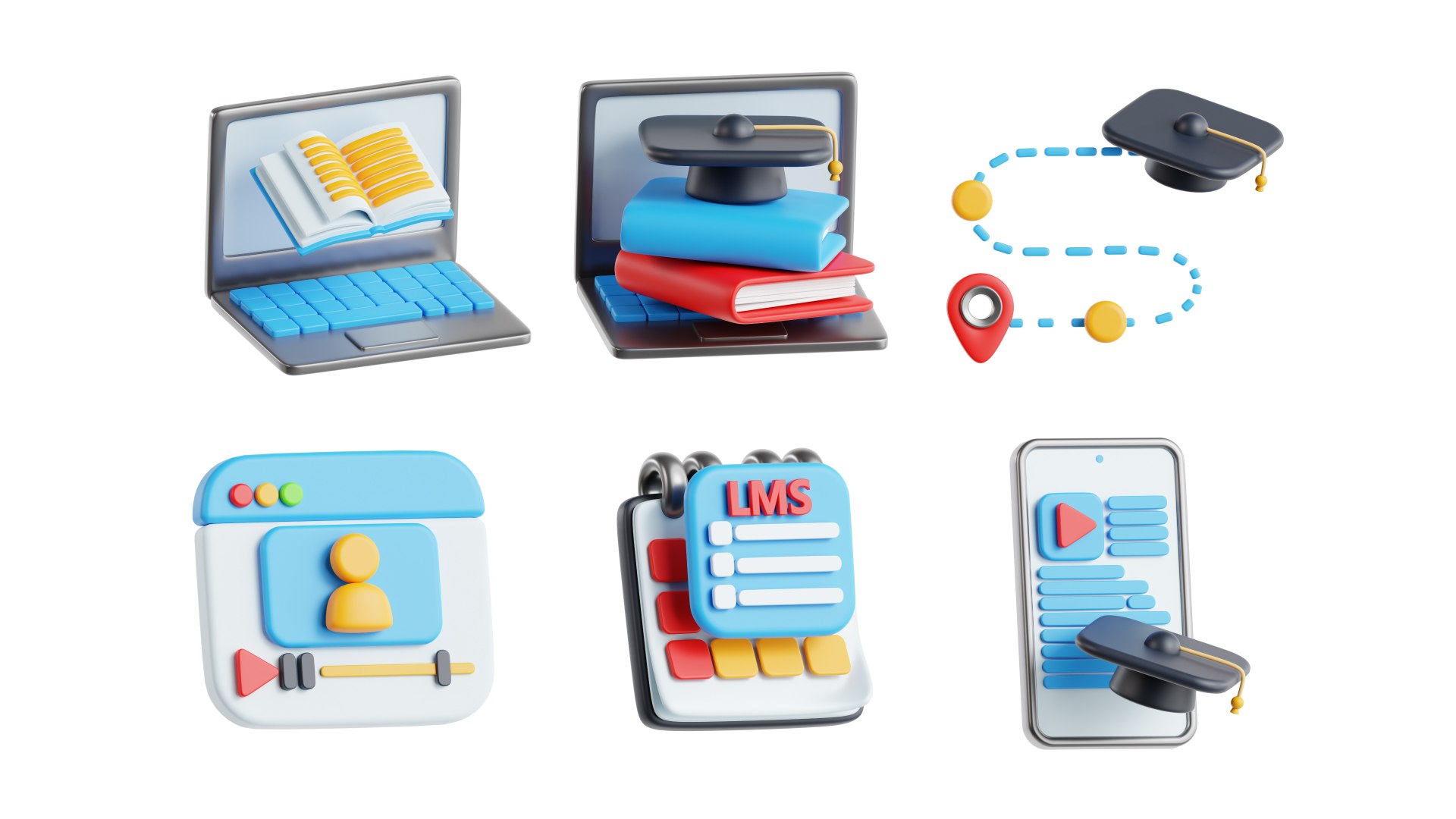 Learning Management System 3D Collection 3D - TurboSquid 2299061