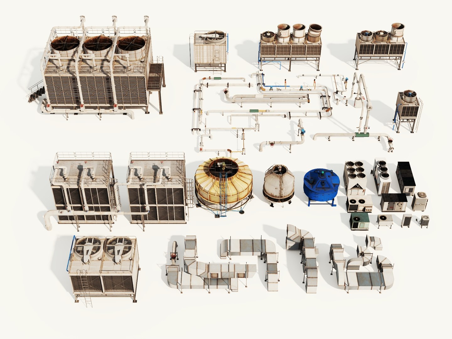 modèle 3D de Groupe frigorifique industriel pour tour de ...