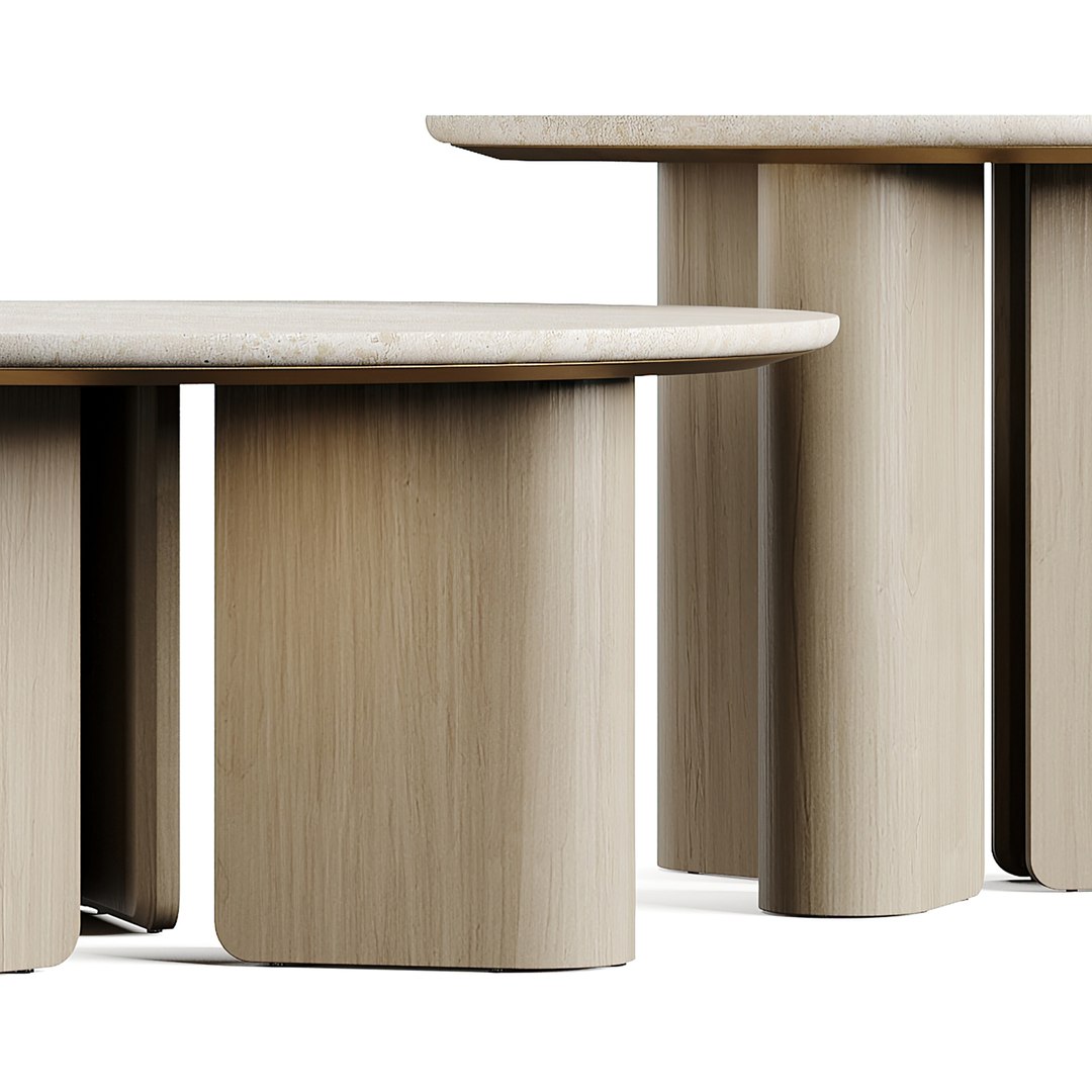 Arhaus Jaira Coffee Circles Table Close 3D Model - TurboSquid 2070099