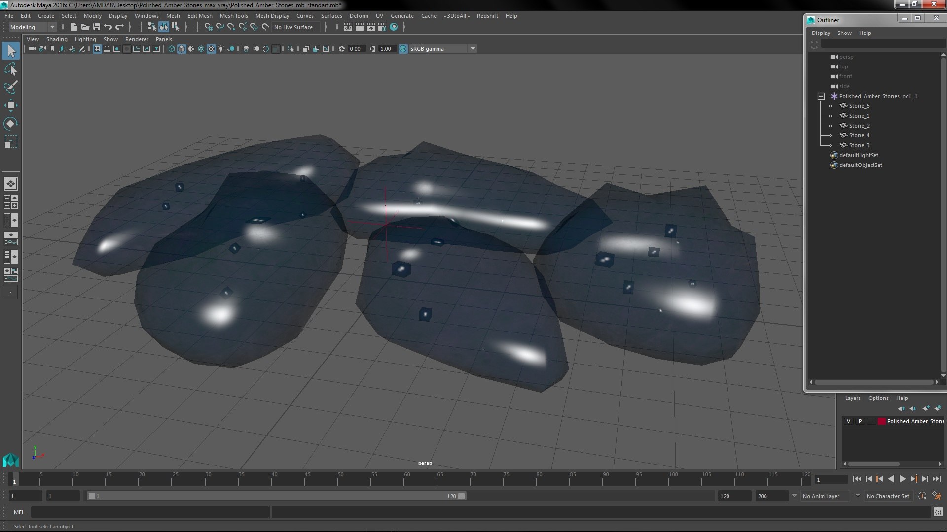 3D model Polished Amber Stones - TurboSquid 1879489