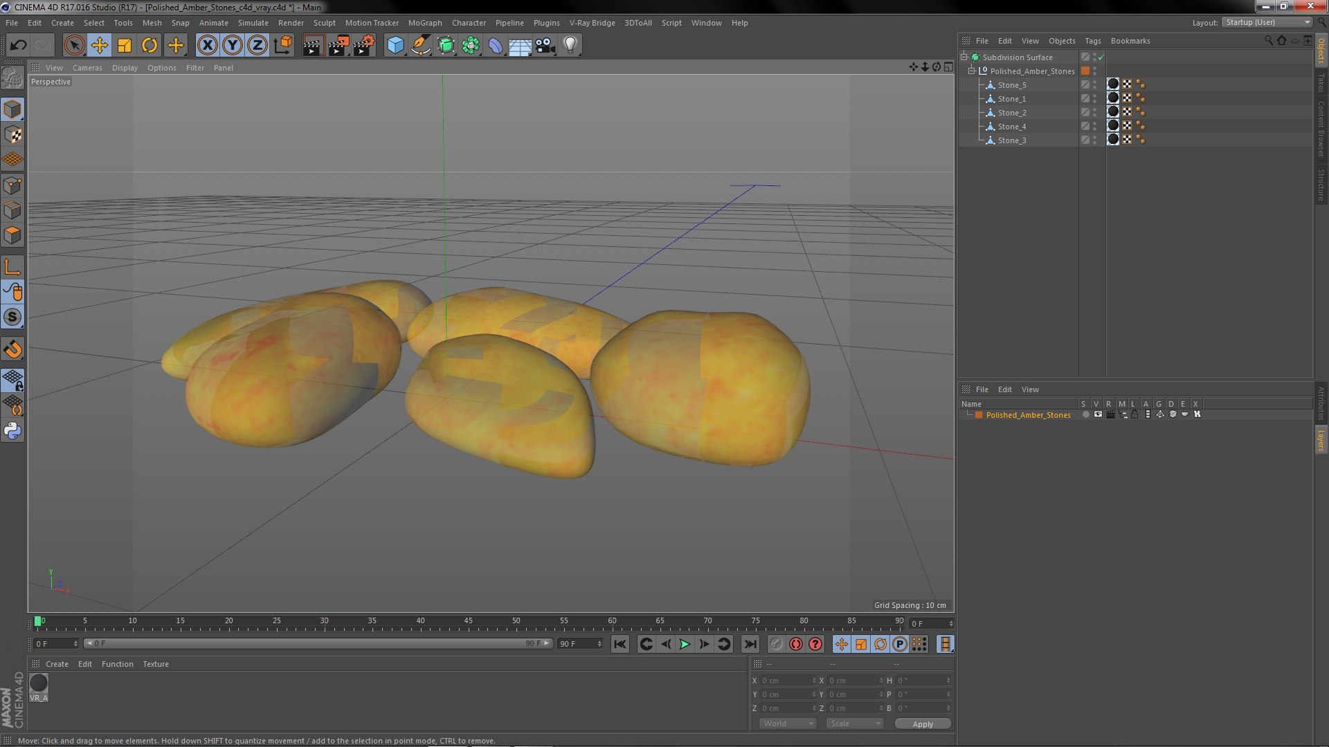 3D model Polished Amber Stones - TurboSquid 1879489