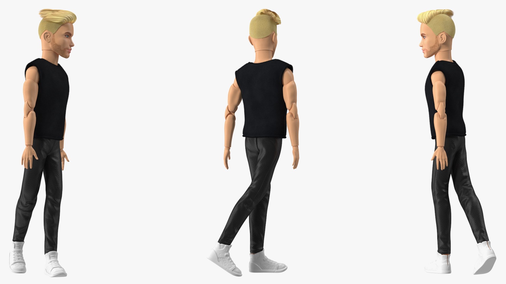 3D Barbie Ken GTD90 Dressed Walking Pose Fur - TurboSquid 1906982