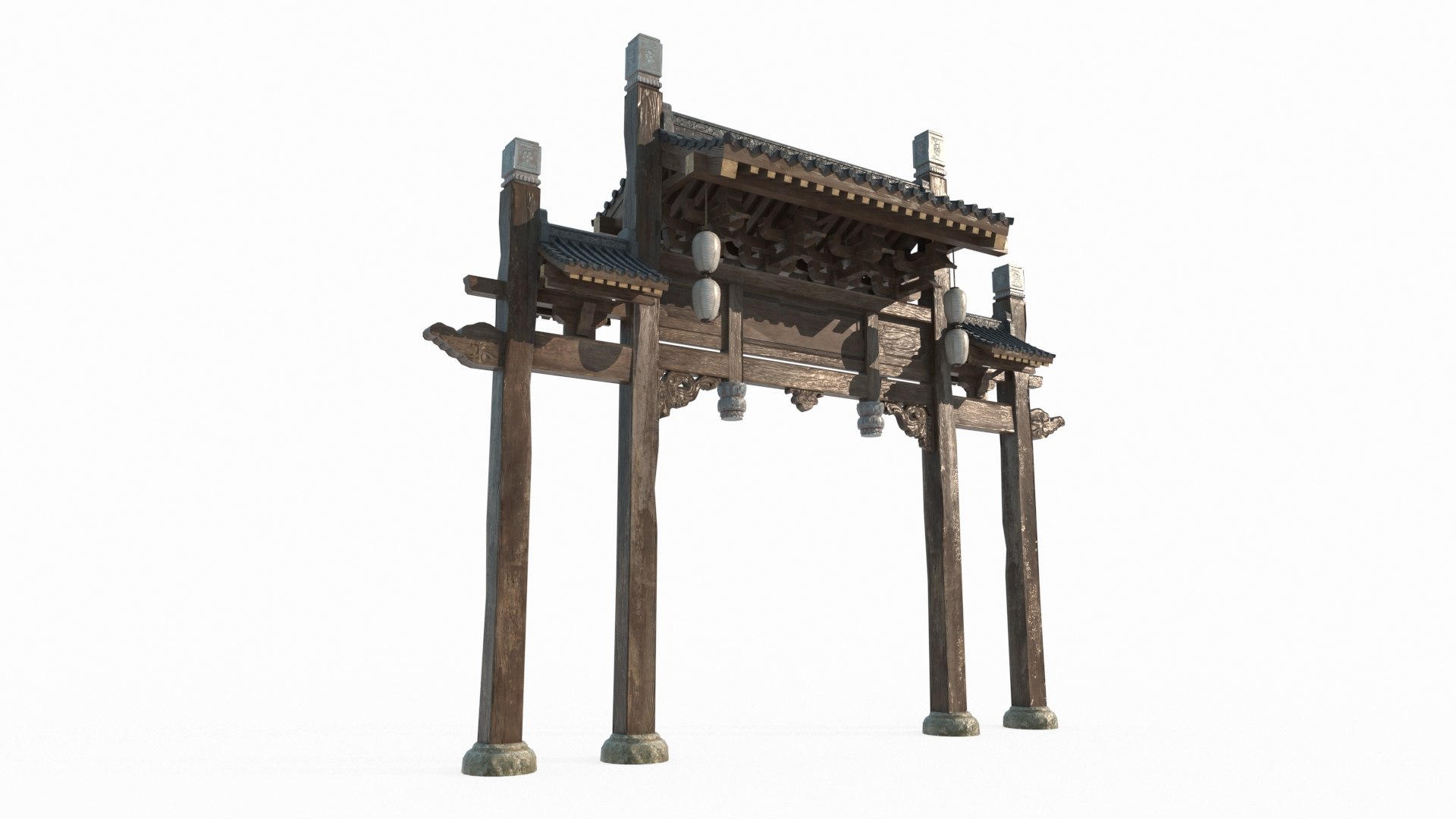 Memorial Archway Gate Of Ancient Asian Architecture 3D - TurboSquid 2495357