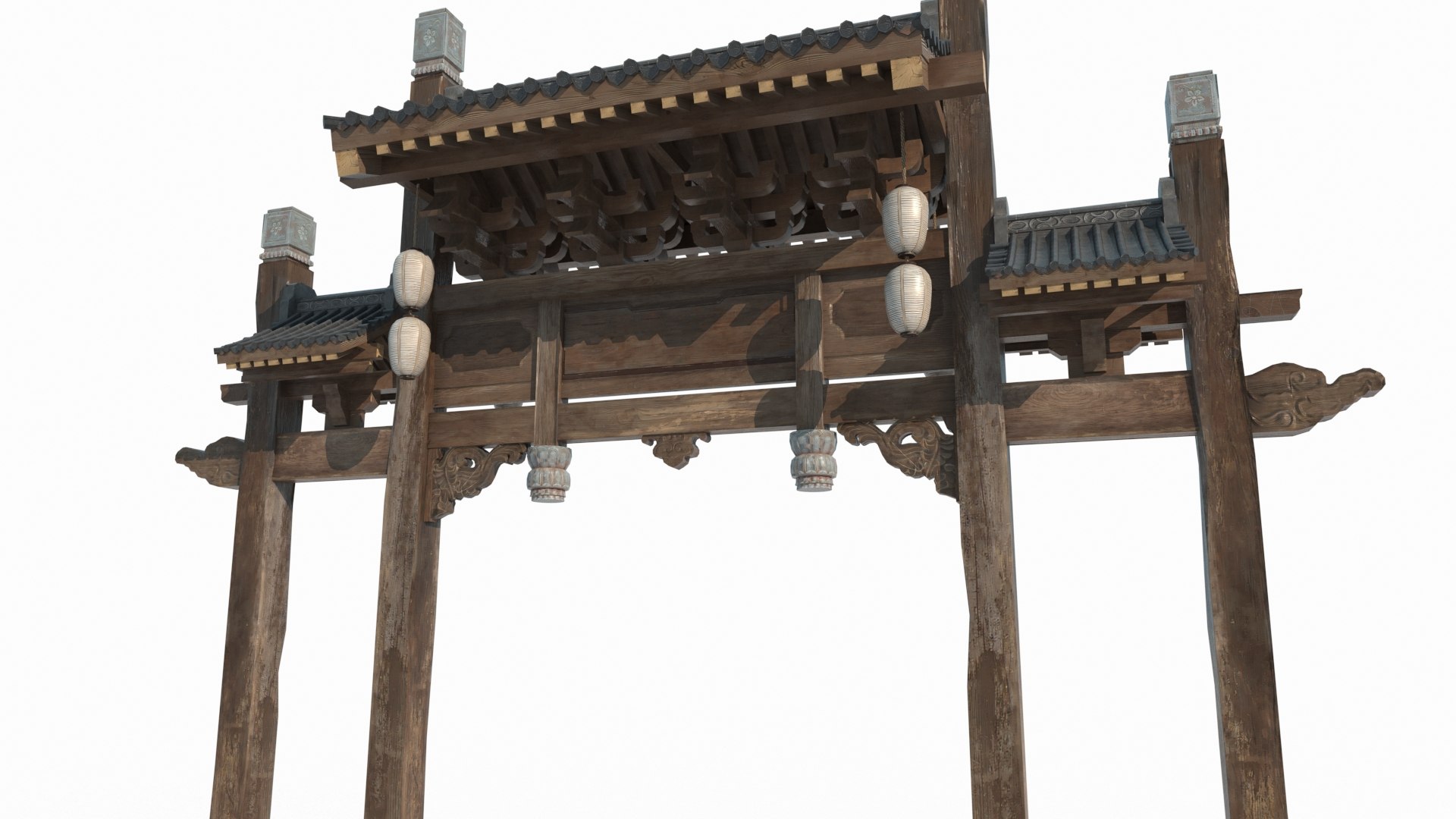 Memorial Archway Gate Of Ancient Asian Architecture 3D - TurboSquid 2495357