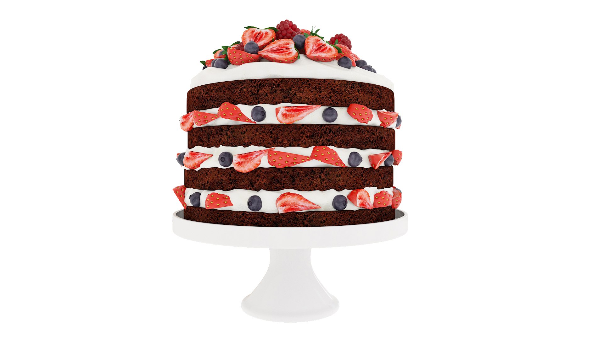 3D Fruit Berry Cake Collection - TurboSquid 1911208