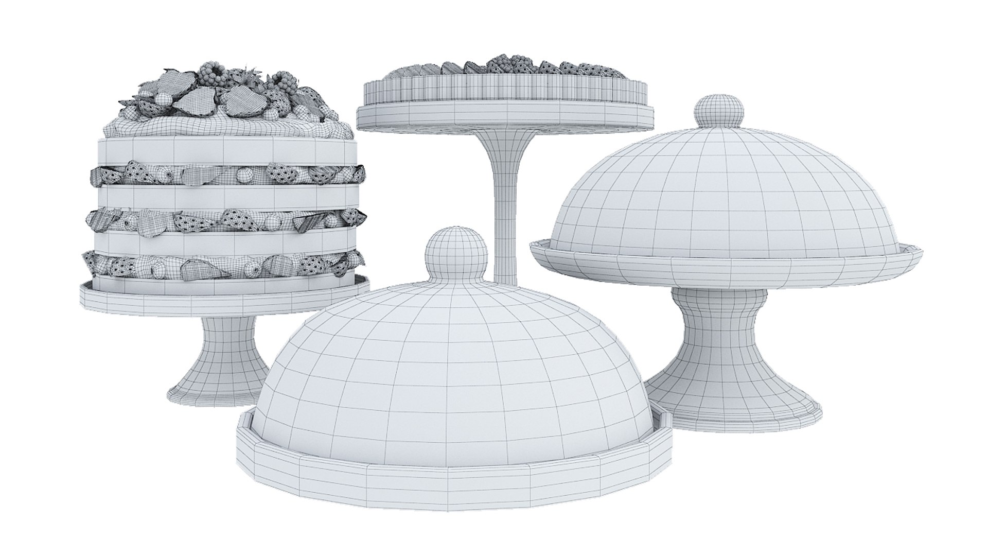 3D Fruit Berry Cake Collection - TurboSquid 1911208