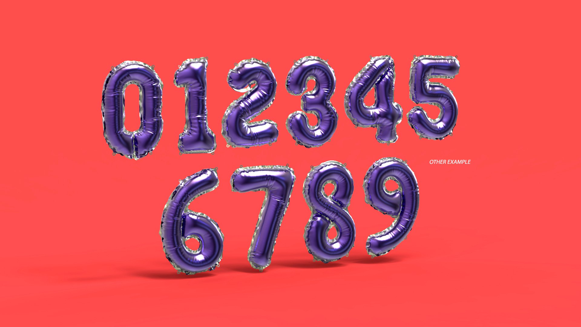 3D Numbers Foil Balloons Model - TurboSquid 2220729