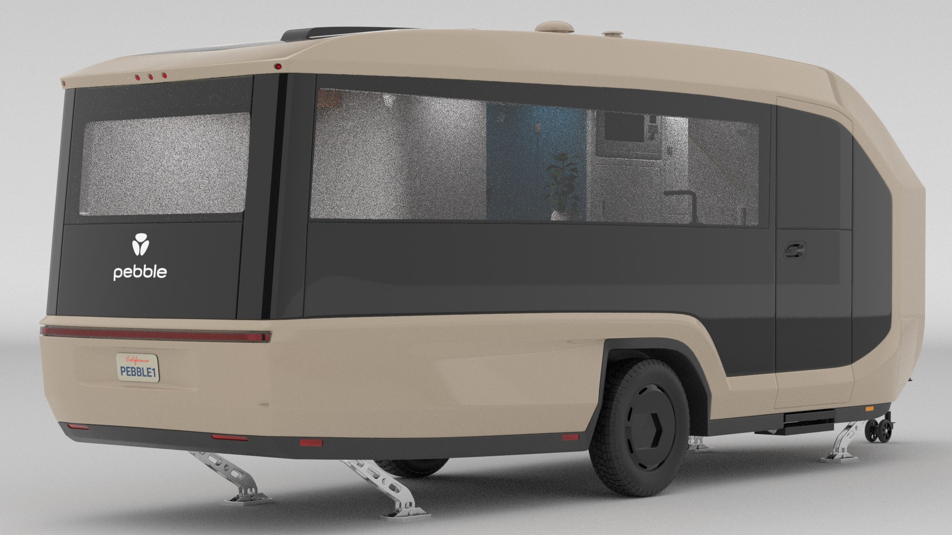 3D Model Pebble Flow Electric Travel Trailer Olive Full - TurboSquid ...