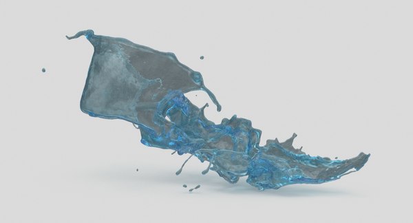 3d model isolated aerial splash 3