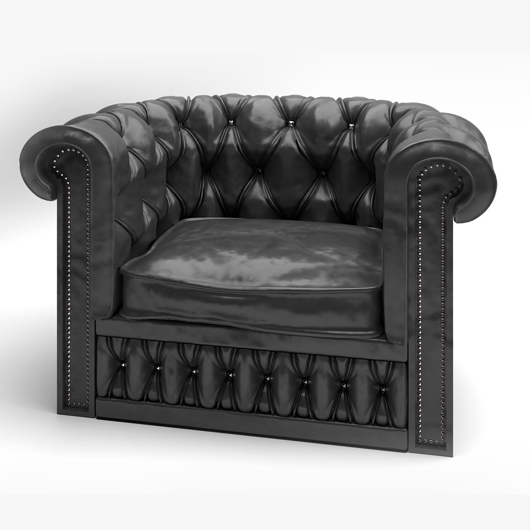 3D 3D Chesterfield Realistic Leather Sofa - TurboSquid 2006065