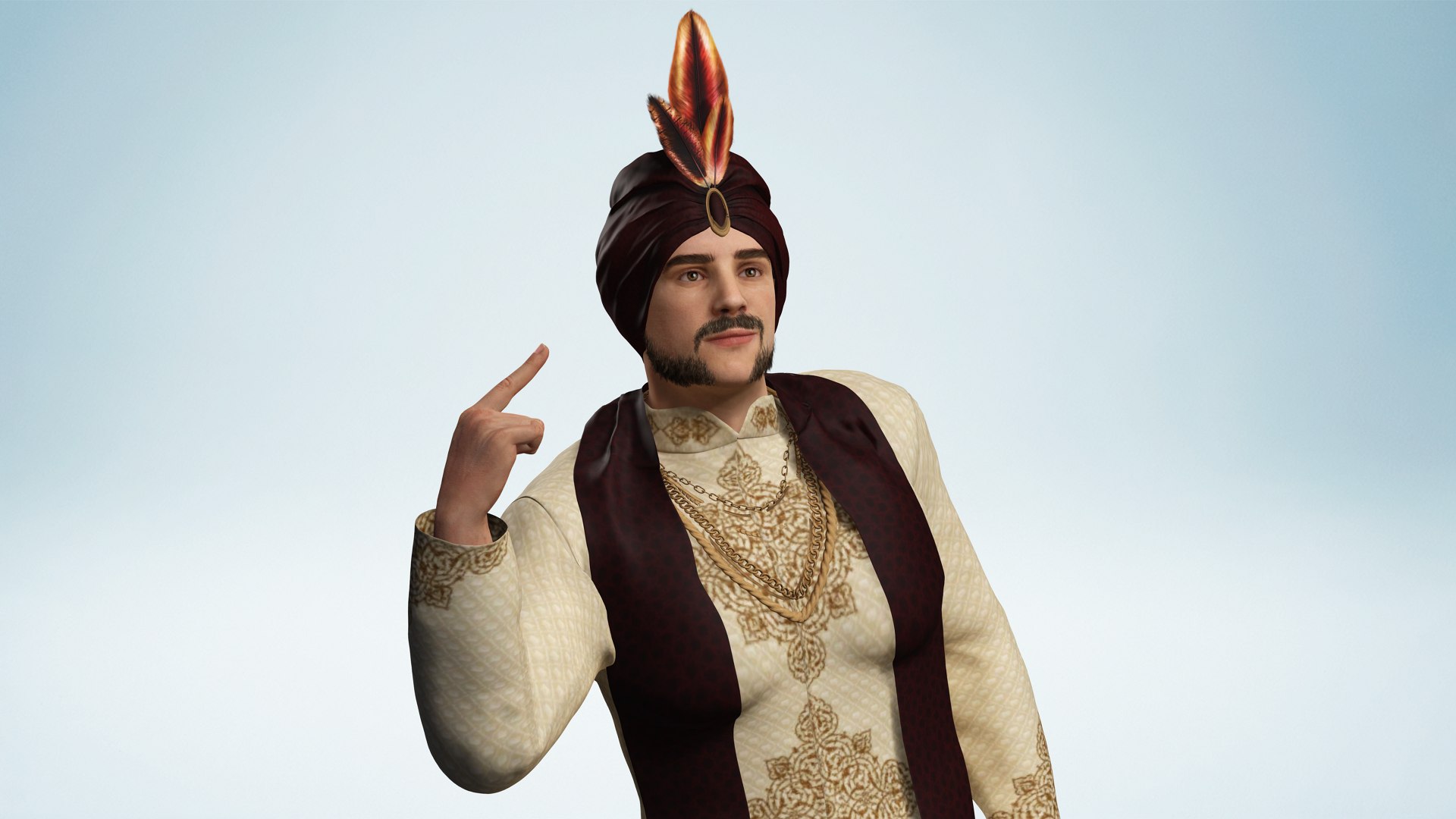 3D Middle Eastern Merchant Realistic Model Arabian Old Trader ...