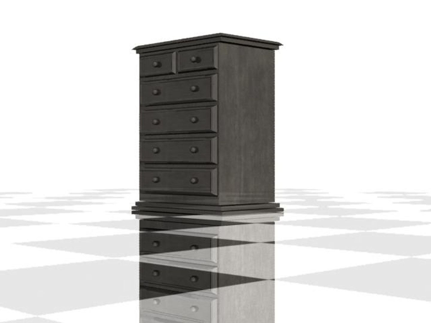 3d Glossy Chest Draws Model