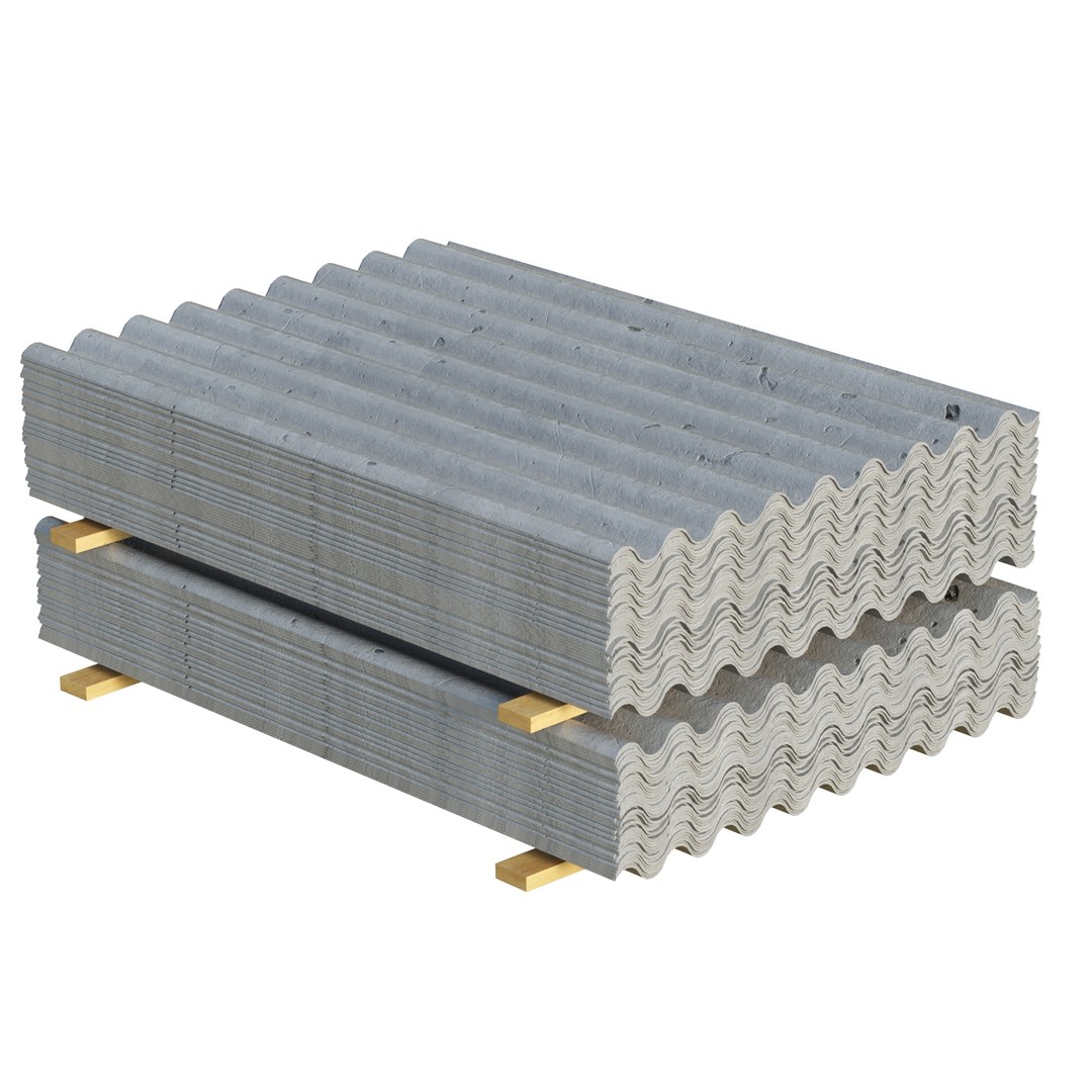 3D Concrete Roof Tiles On Wood Planks - TurboSquid 2417988