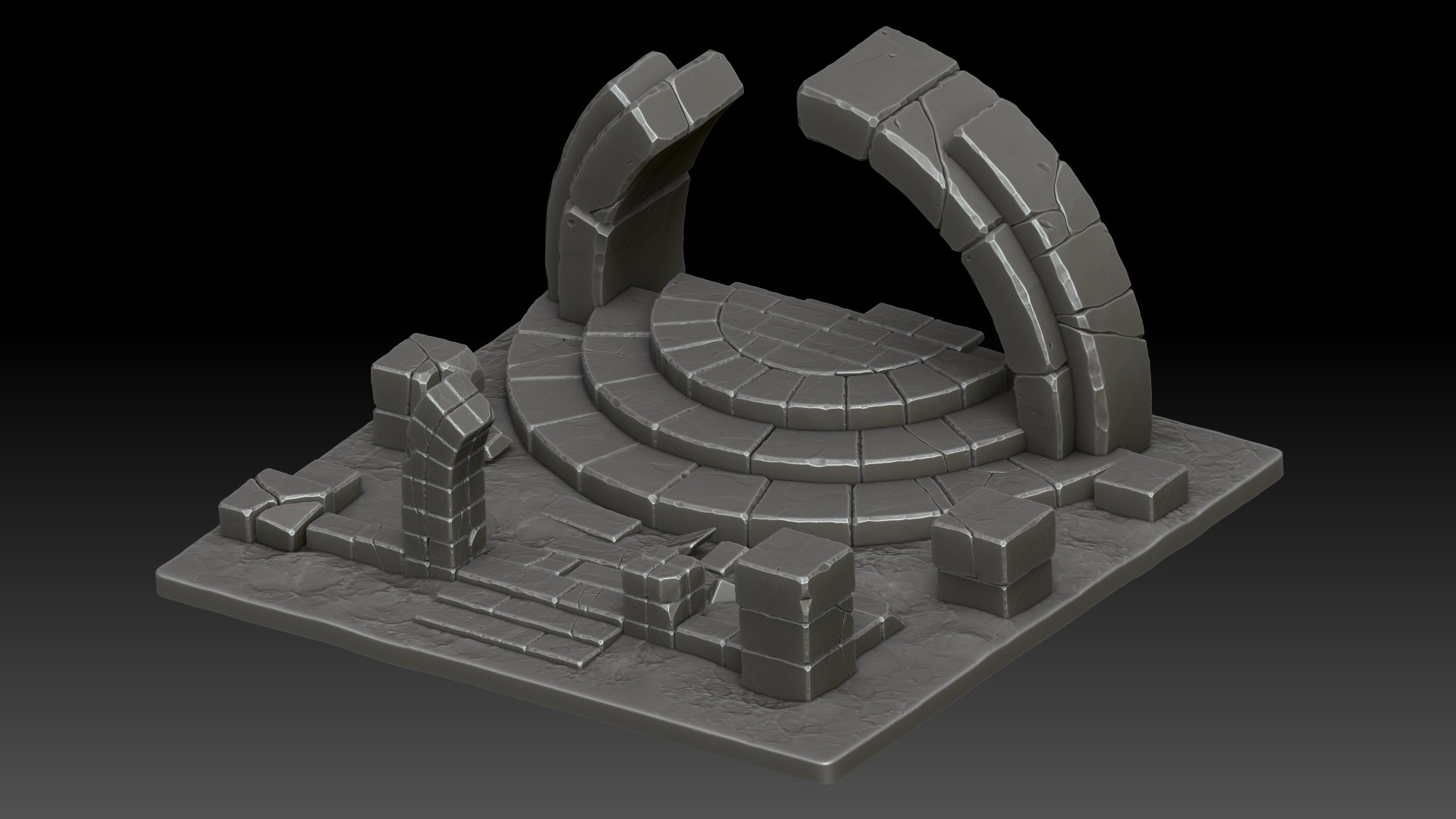 3D Stylized Ruins Model - TurboSquid 2187702