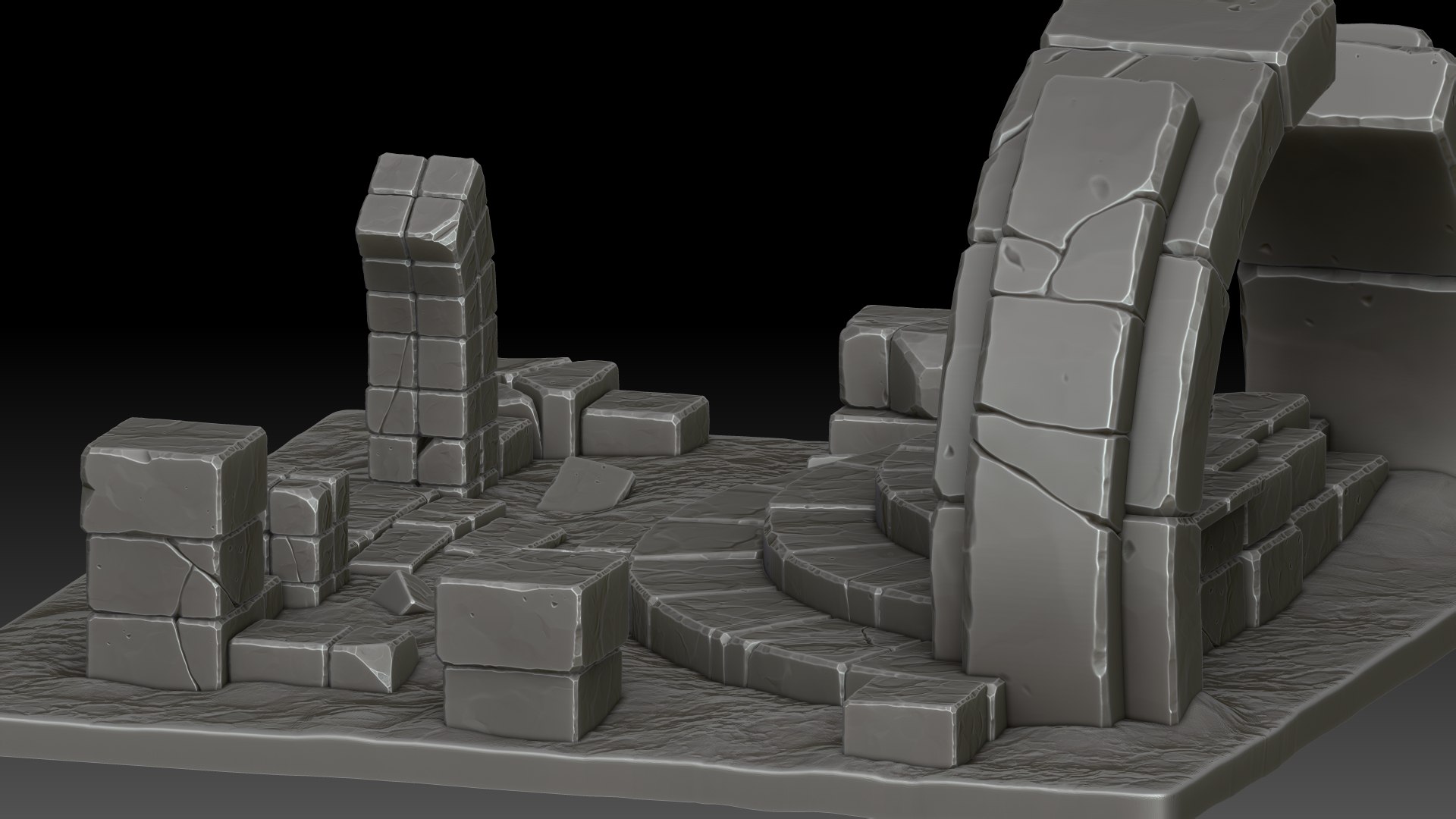 3D Stylized Ruins Model - TurboSquid 2187702