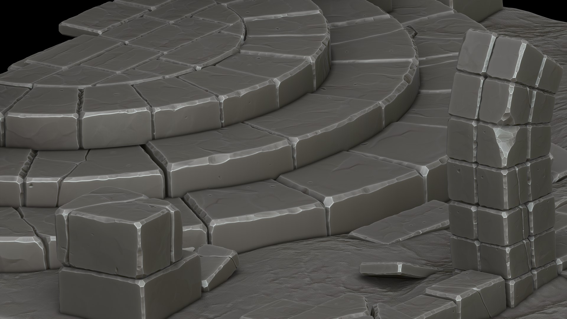 3D Stylized Ruins Model - TurboSquid 2187702