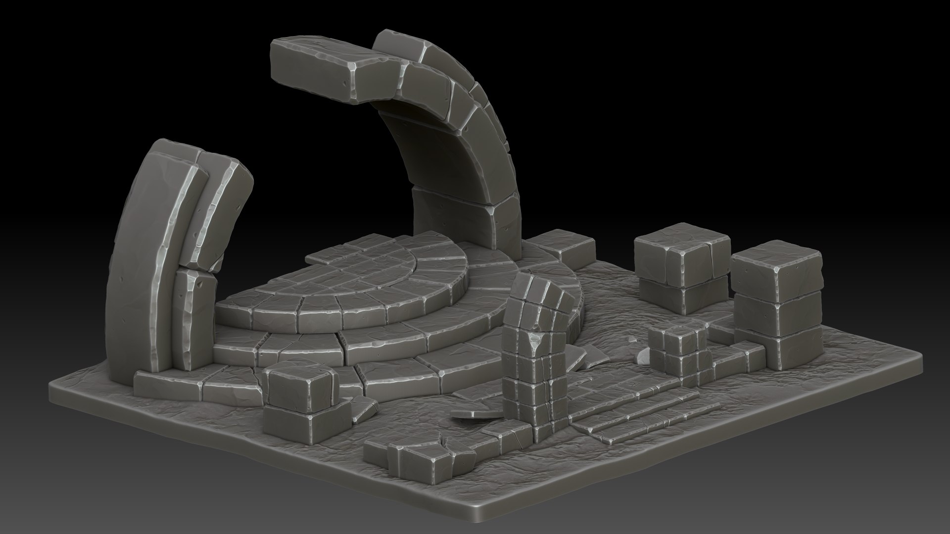 3D Stylized Ruins Model - TurboSquid 2187702