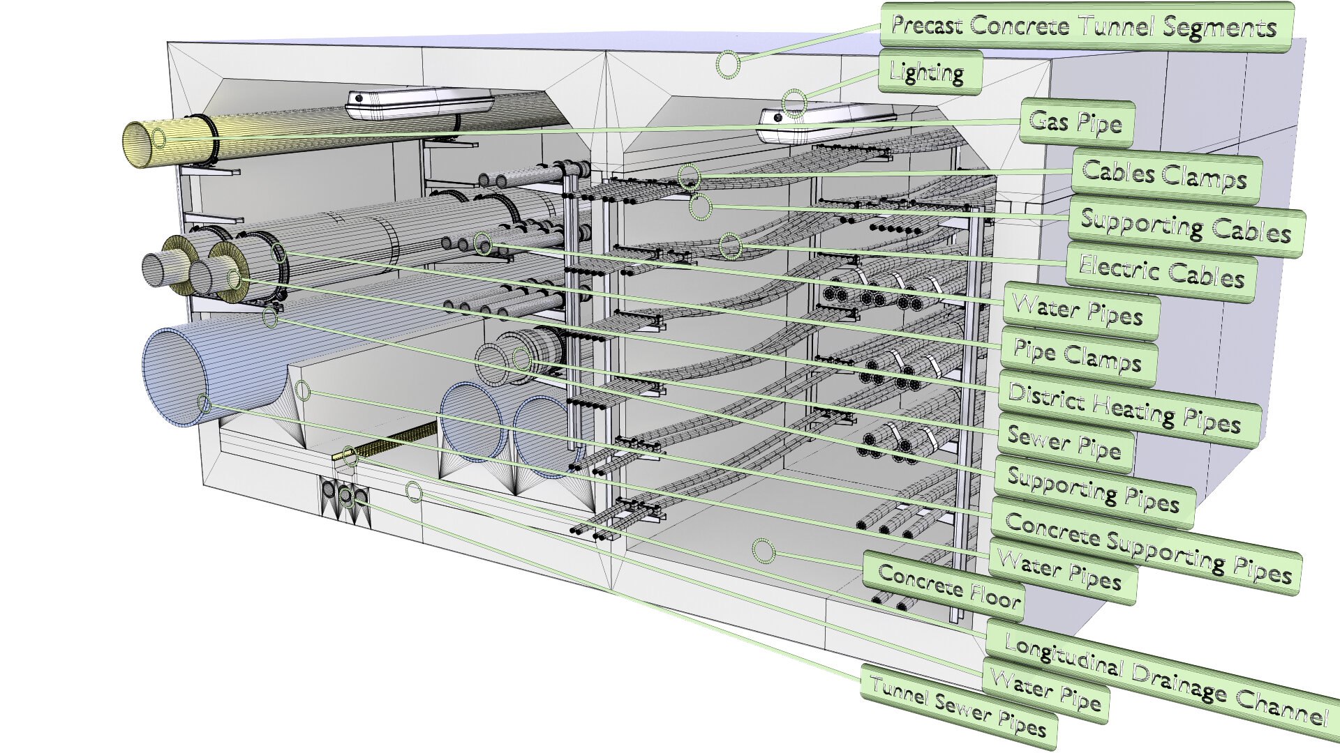 Precast Utility Tunnels Cross-section V7 3D Model - TurboSquid 2415302