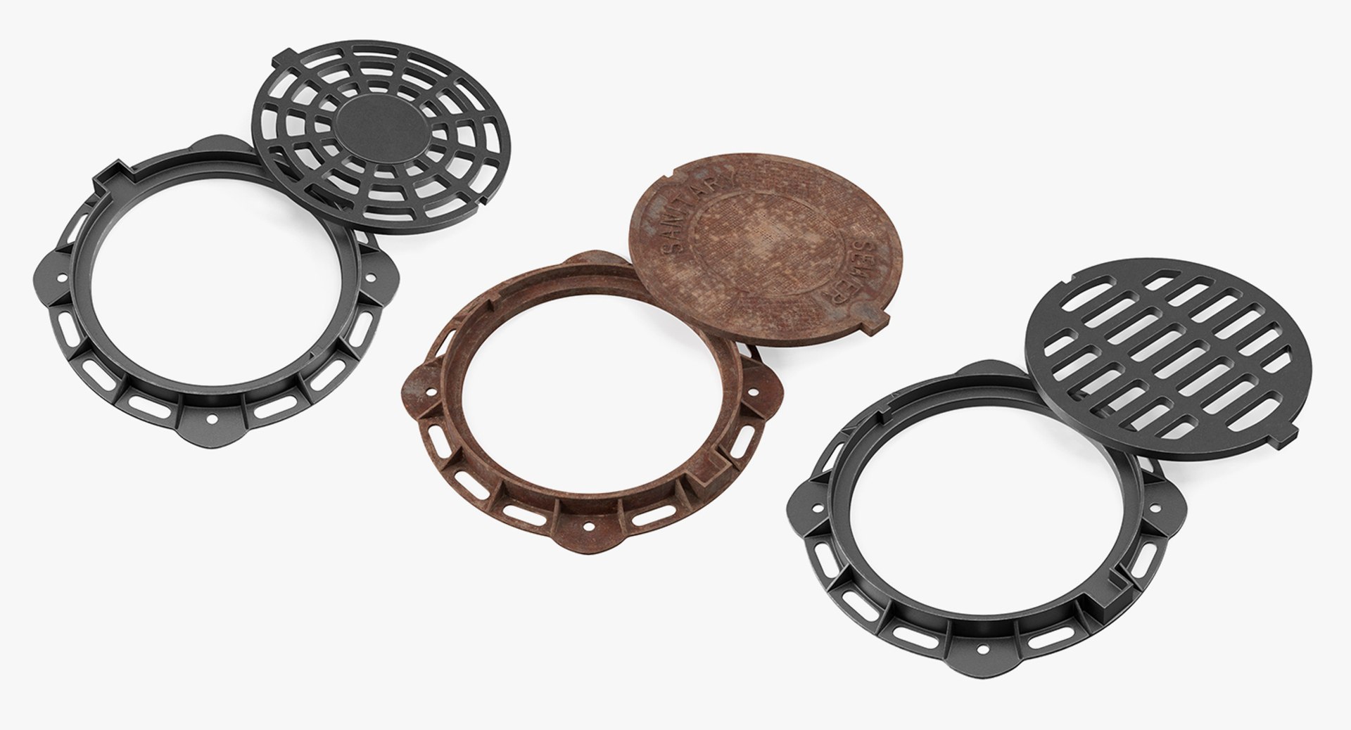 Sewer Manholes Collection 3D - TurboSquid 1966185