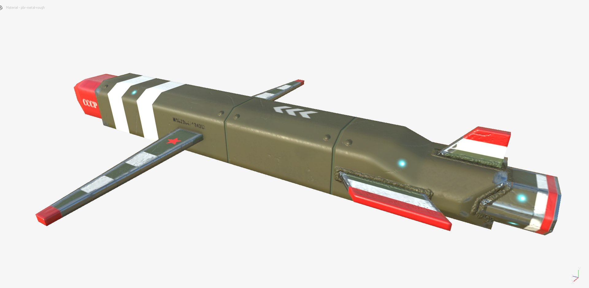 sci-fi missiles set 3d model