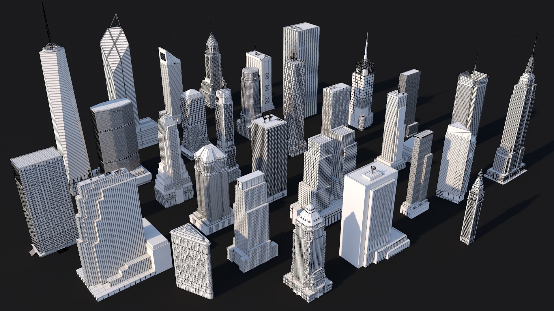 30 NYC Skyscrapers Buildings 3D Model - TurboSquid 2219207