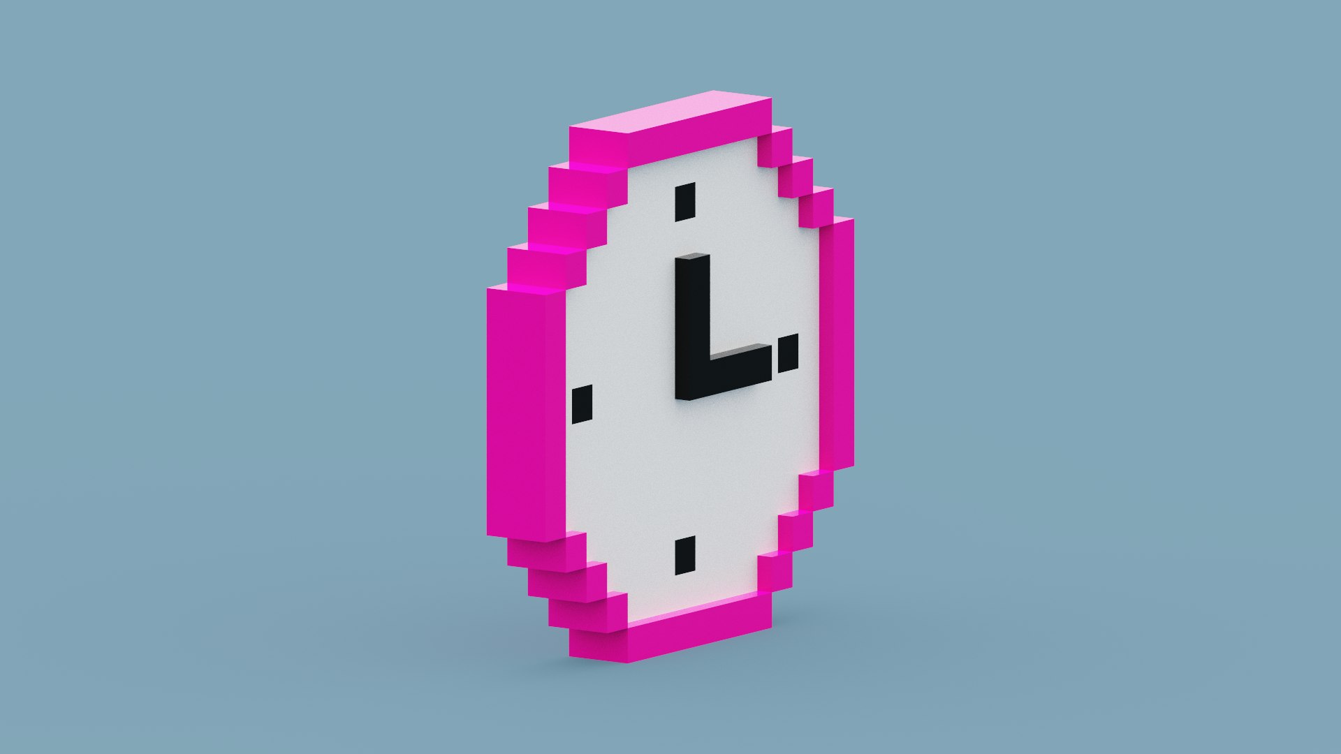 3D Voxel Pink Clock - TurboSquid 1979775