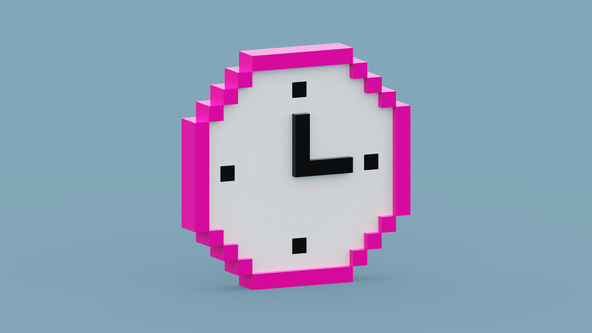 3D Voxel Pink Clock - TurboSquid 1979775