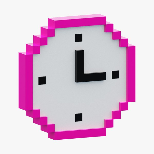 3D Voxel Pink Clock - TurboSquid 1979775