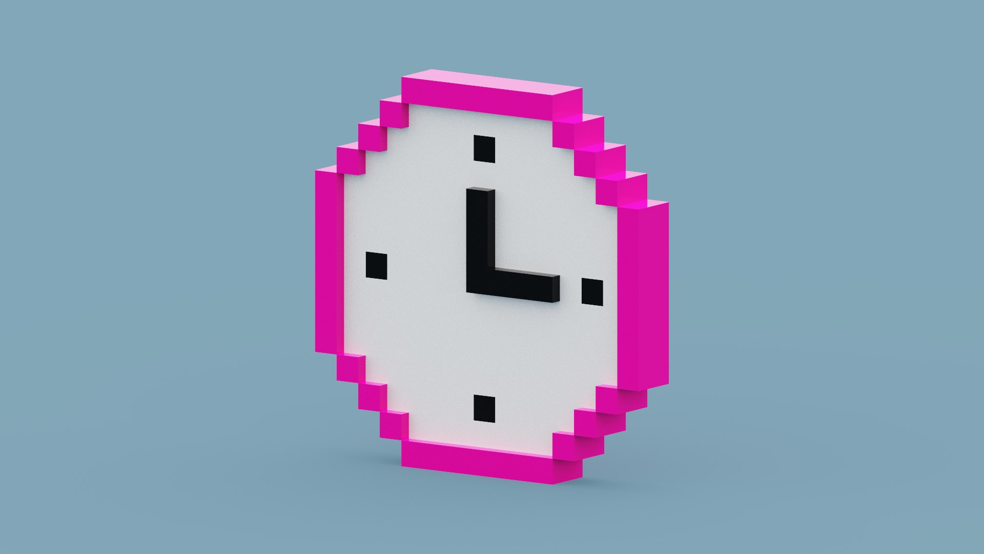 3D Voxel Pink Clock - TurboSquid 1979775