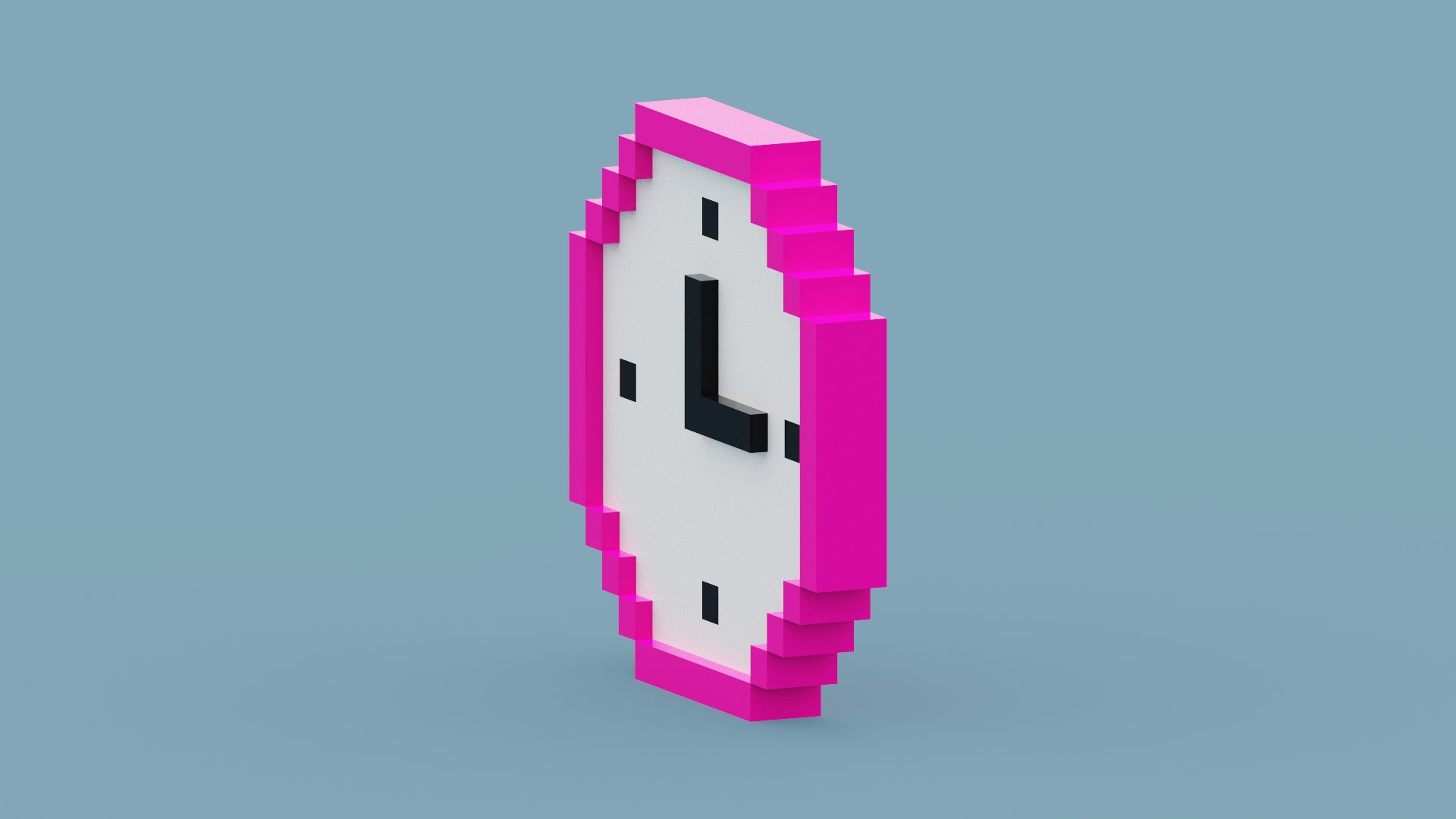 3D Voxel Pink Clock - TurboSquid 1979775